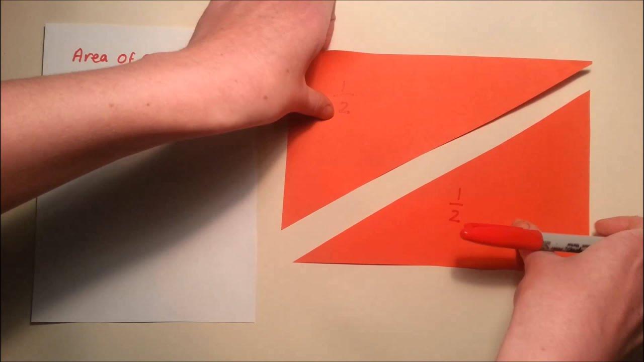 Area of a triangle from a rectangle (cut-out demo) - YouTube