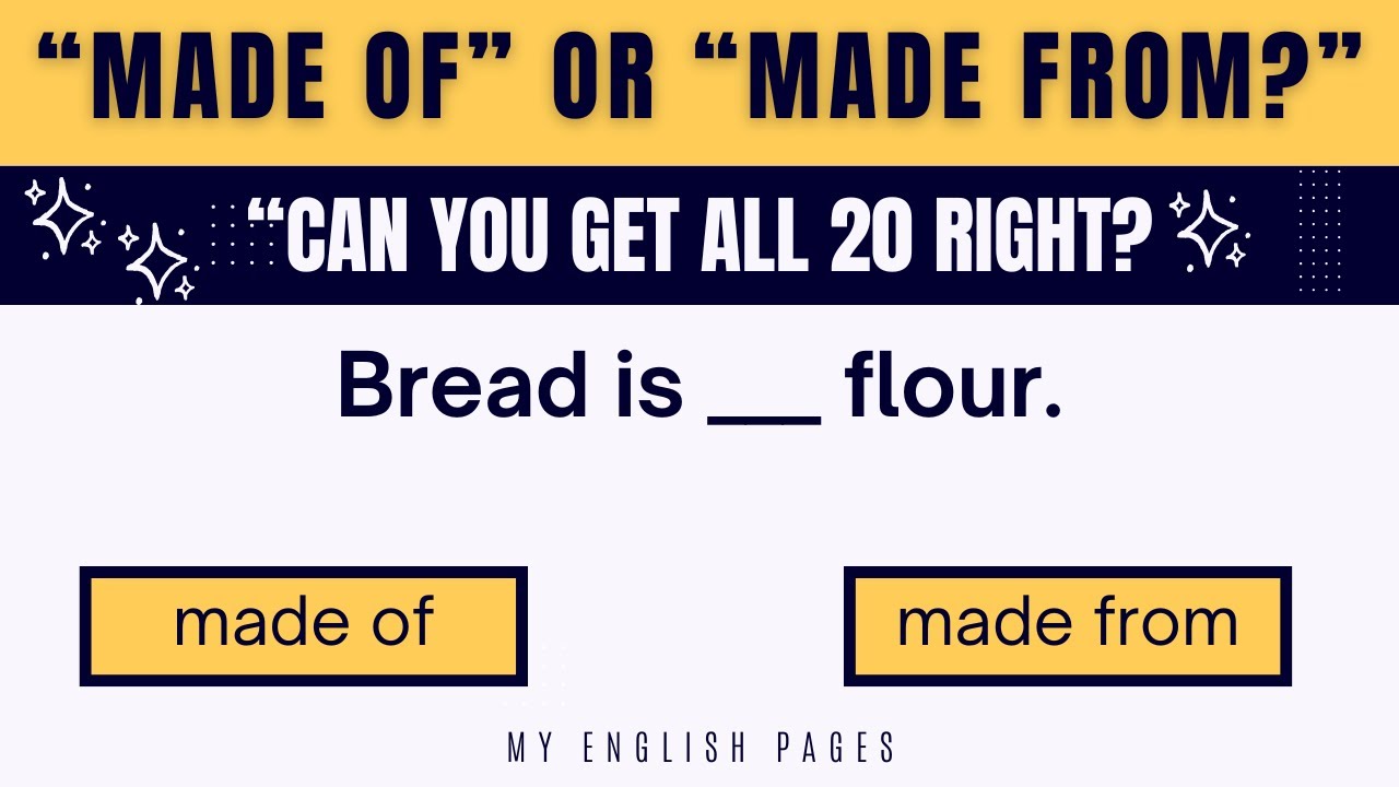 Made Of vs Made From | Can You Choose the Right One? (English Quiz ...