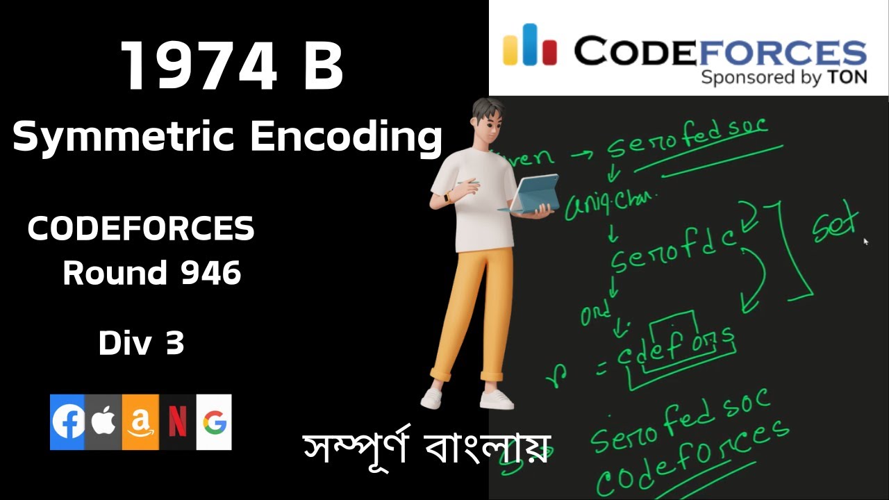 1974b Symmetric Encoding Codeforces Round 946 Div 3 Cf Bangla