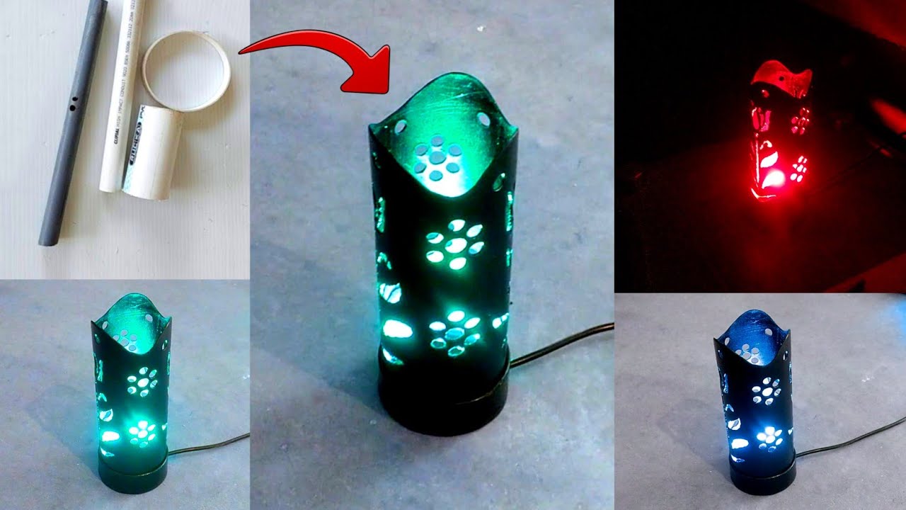How To Make Table Lamp From PVC Pipe | Decoration Idea | Diy Table ...