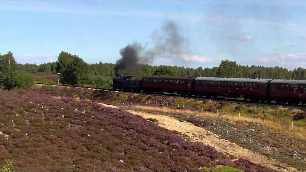 Caley 828 crosses Granish Moor - YouTube