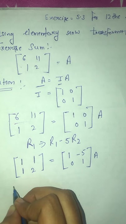 #matrices (continued) chapter-5 for 12th class students solved exercise sums #maths - YouTube