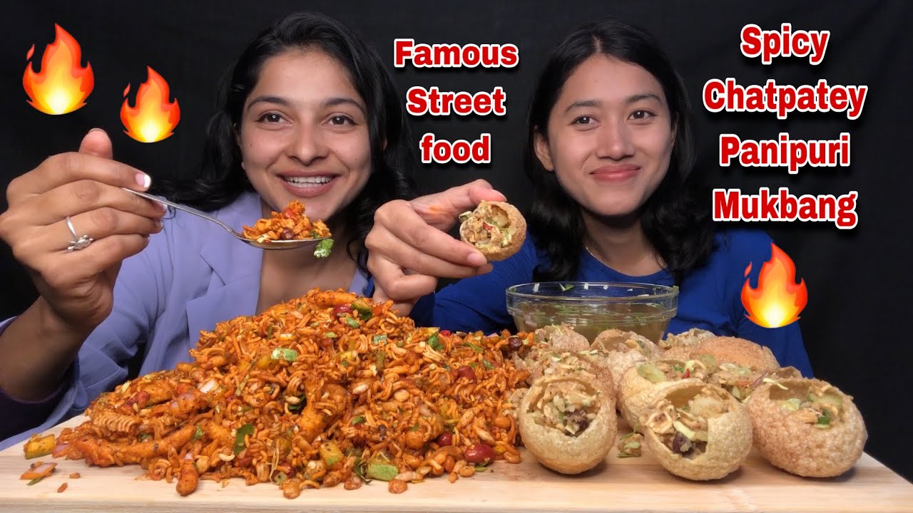 SPICY CHATPATEY🔥🔥Panipuri//Golgappa Mukbang🔥🔥|| Nepali/Indian Street ...