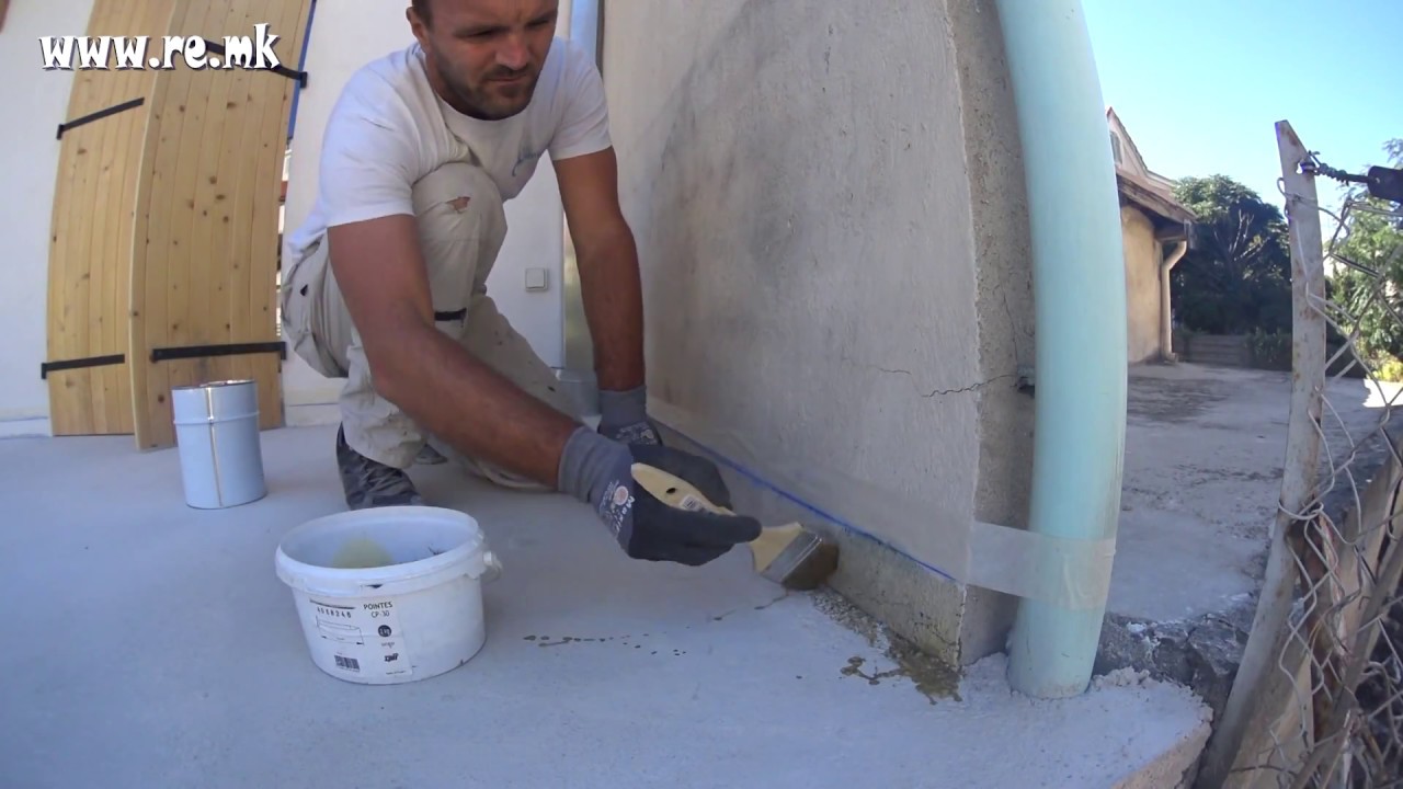 Painting the terrace with waterproof paint. - YouTube