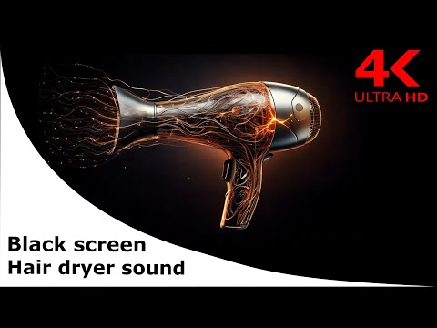 ASMR sesi: Saç Kurutma Makinesi Fanı Beyaz Gürültüsü | siyah ekran | ders çalışma
