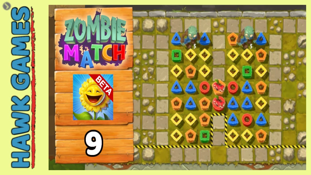 Plants vs Zombies: Zombie Match Level 9 - New Game 2021 [Beta] - YouTube