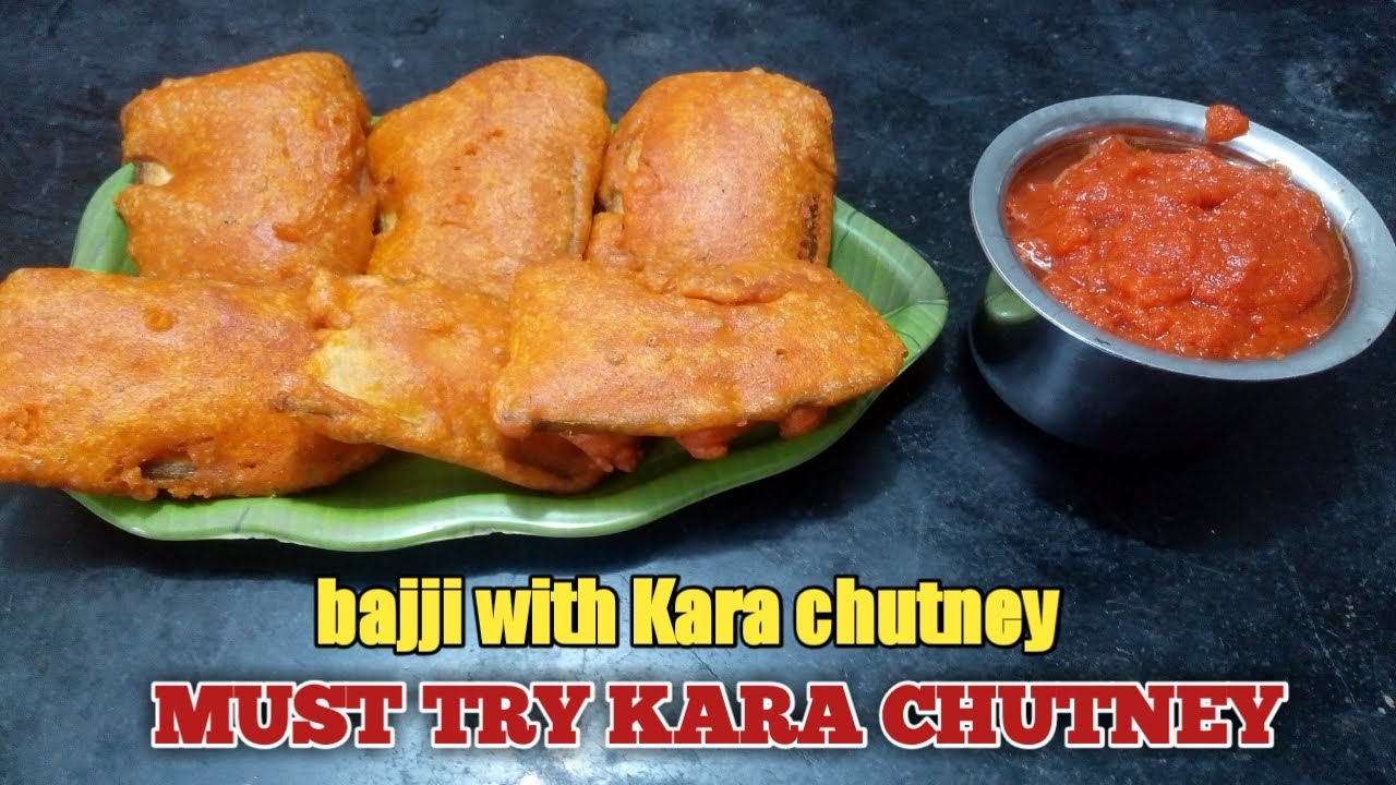 Vazhakai bajji with Kara chutney in tamil // ezhaiyin samayalarai - YouTube