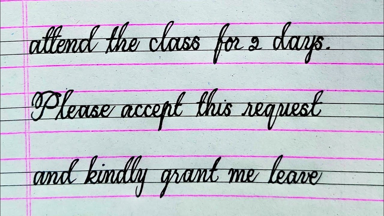 sick leave letter // sick leave // leave application for sick to class ...
