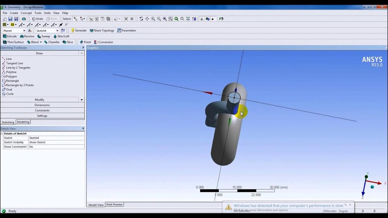Ansys DesignModeler Tutorial 1 - Sketching and 3D Operations - YouTube