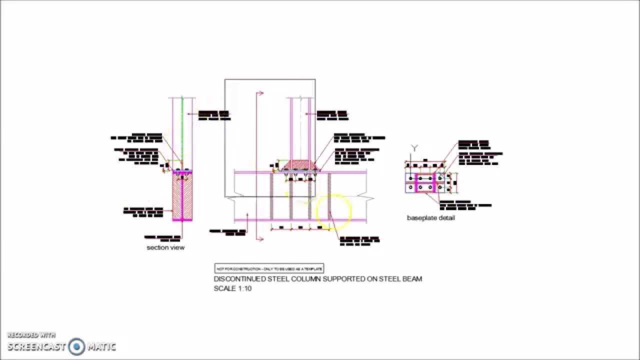 Discontinued Steel Column Supported on Steel Beam - YouTube
