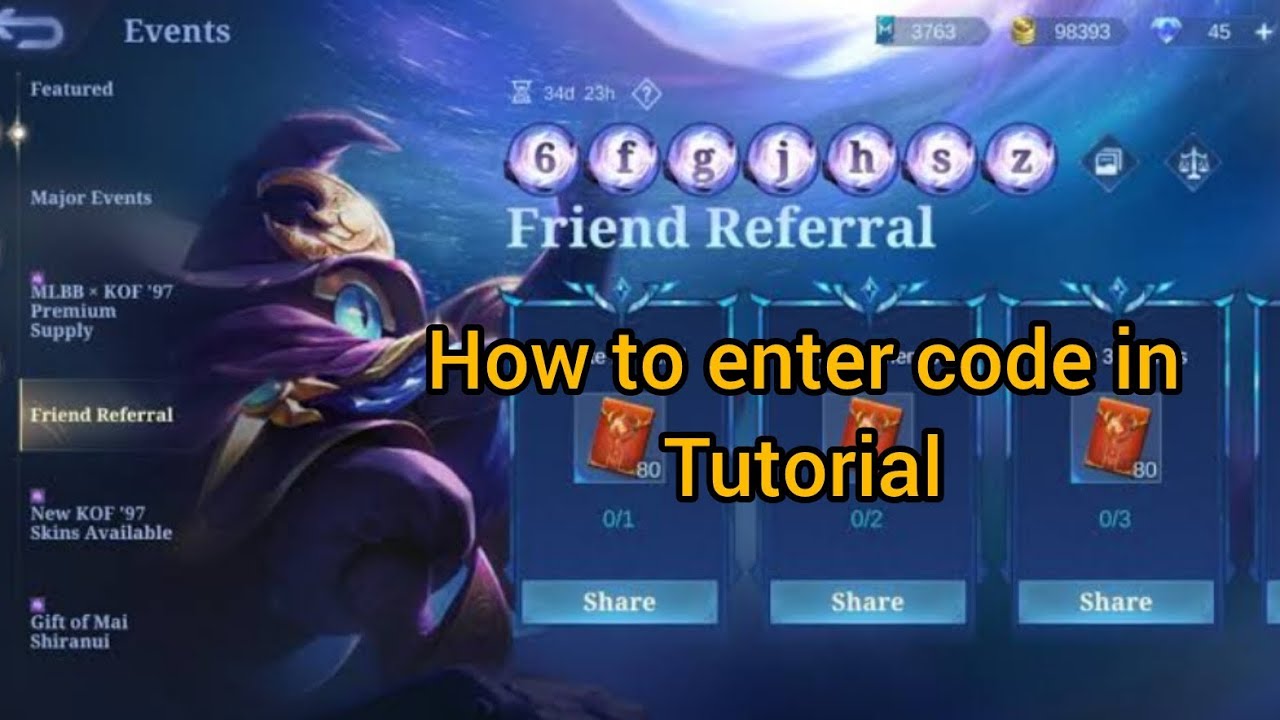 Friend Referral code chhut dan || How to enter code in Friend Referral ...