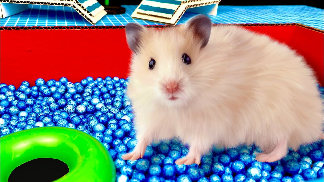🐹 Hamster escapes the Pool maze for Pets in real life - YouTube