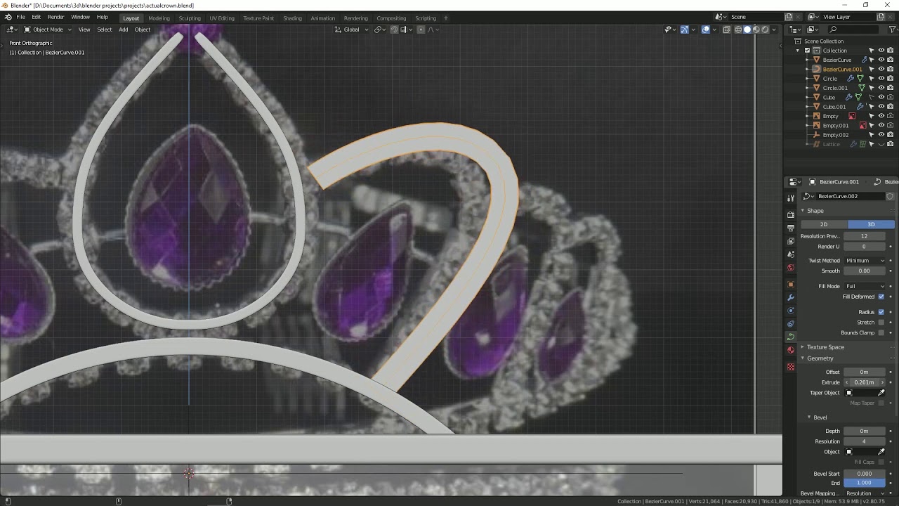 3d Modelling a tiara crown - Blender 2 8 - YouTube
