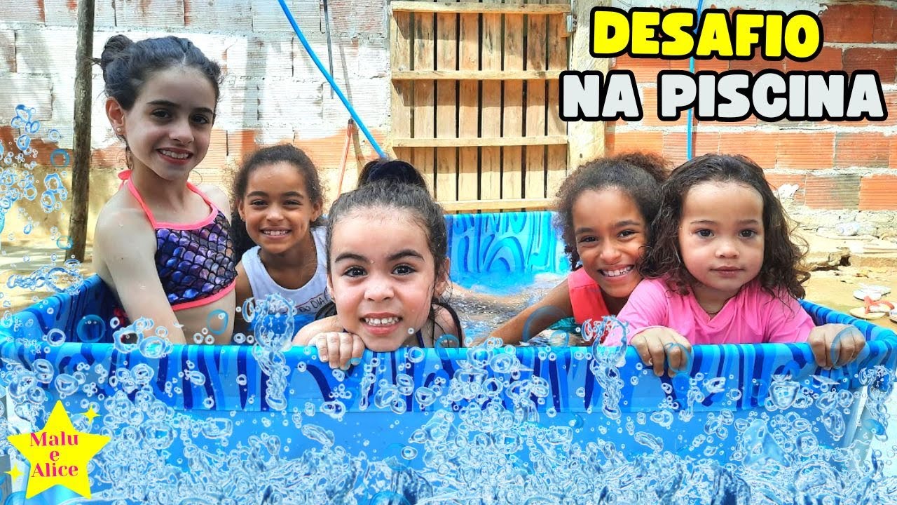 DESAFIO NA PISCINA BRINCANDO N PISCINA COM AS PRIMAS | Malu e Alice ...