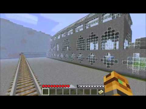 Minecraft - Monorail though My world - YouTube