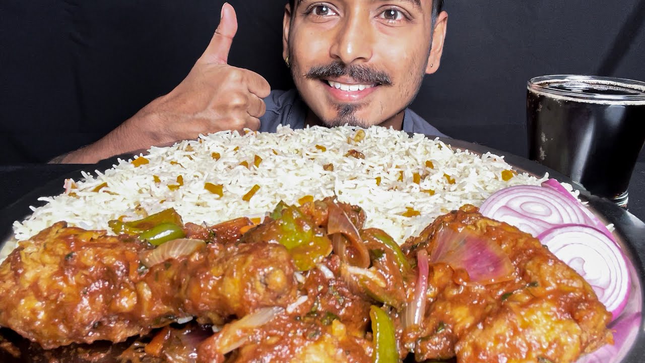 SPICY 🌶️🔥 CHILLI CHICKEN EATING SHOW WITH MIX FRIED RICE MUKBANG ASMR ...