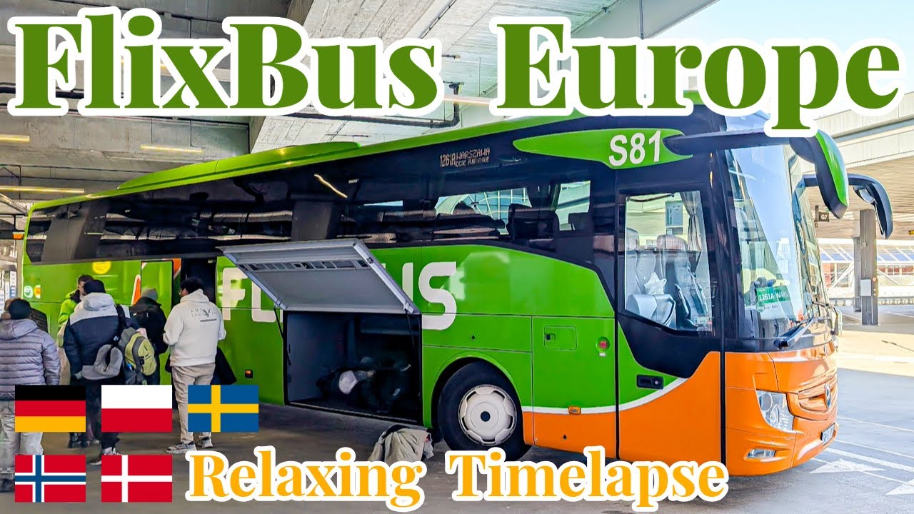 Relaxing FlixBus Timelapse in Europe (7 Routes) | Real Bus Sounds for ...