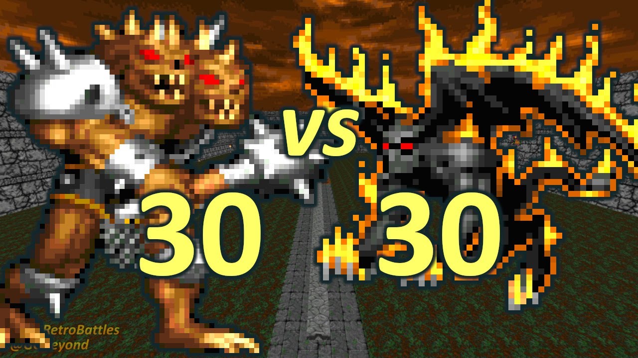 30 Ettins vs 30 Afrits - Monster Infighting - Hexen Retro Battles - YouTube