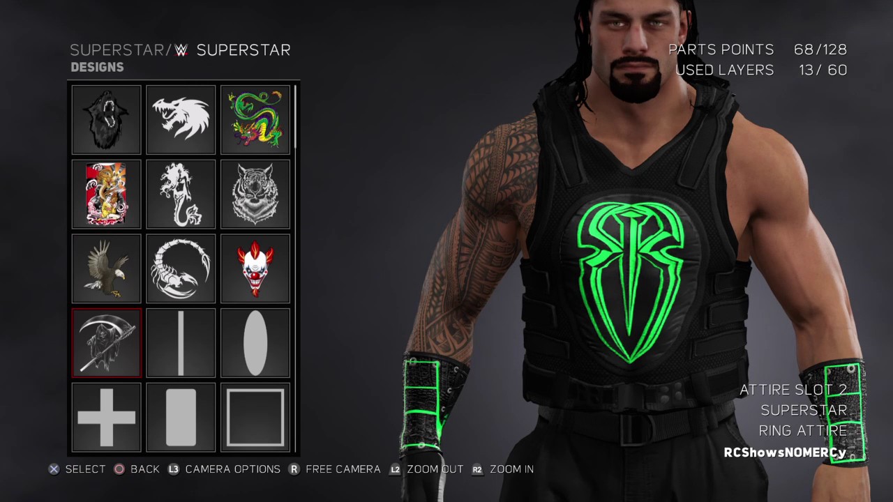 WWE 2K17 Roman Reigns 2017 UPDATED Green Vest Design Attire - YouTube