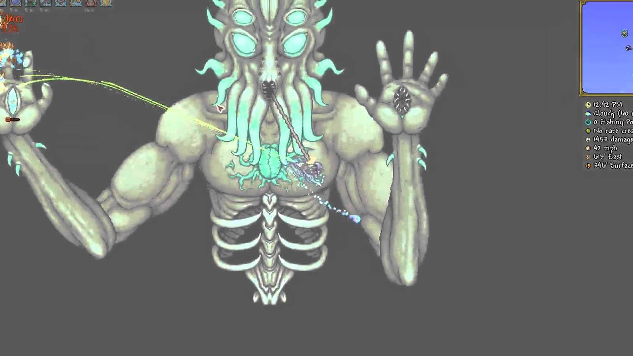 Terraria - Expert Moon Lord Chlorophyte Bullet Strategy - YouTube