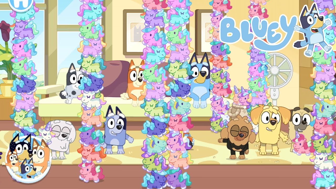 🌈🌈Let's Play Bluey The Videogame! Unicorn Towers At Uncle Stripe's ...