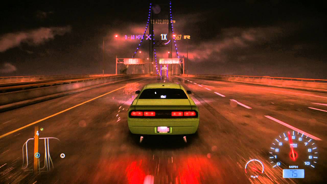 NFS 2015 Dodge Challenger bridge run - YouTube