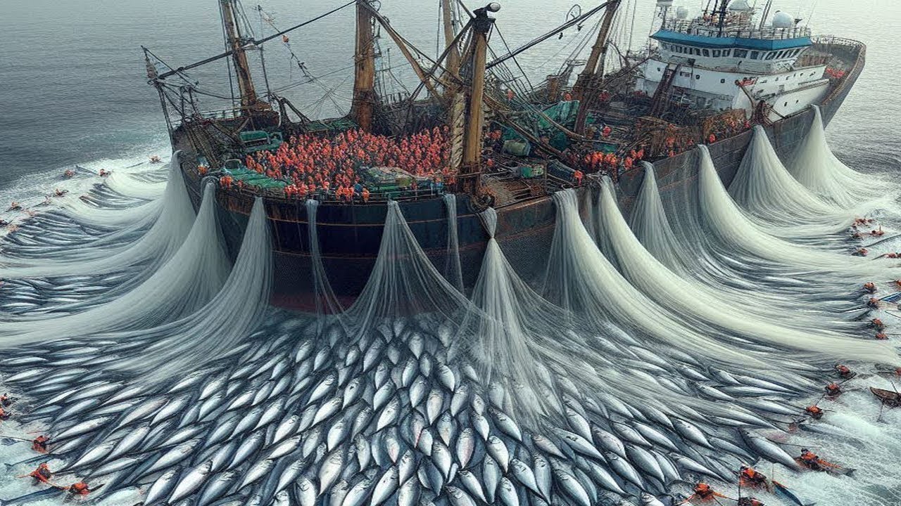 Modern Boat Fishing with Large Nets - How Japanese Fishermen Catch ...
