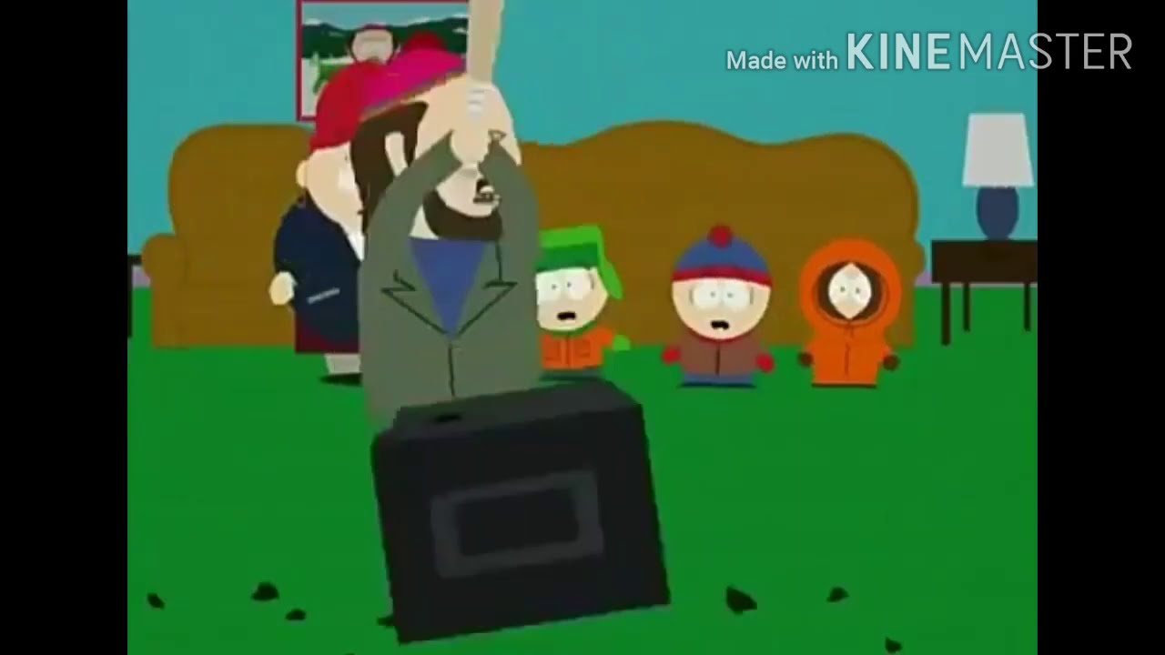 Kyle's dad smashes TV meme - YouTube