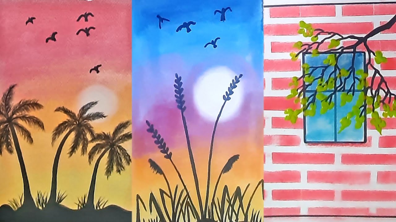 5 Easy Drawings For Beginners |Soft Pastels Drawings |compilation # ...