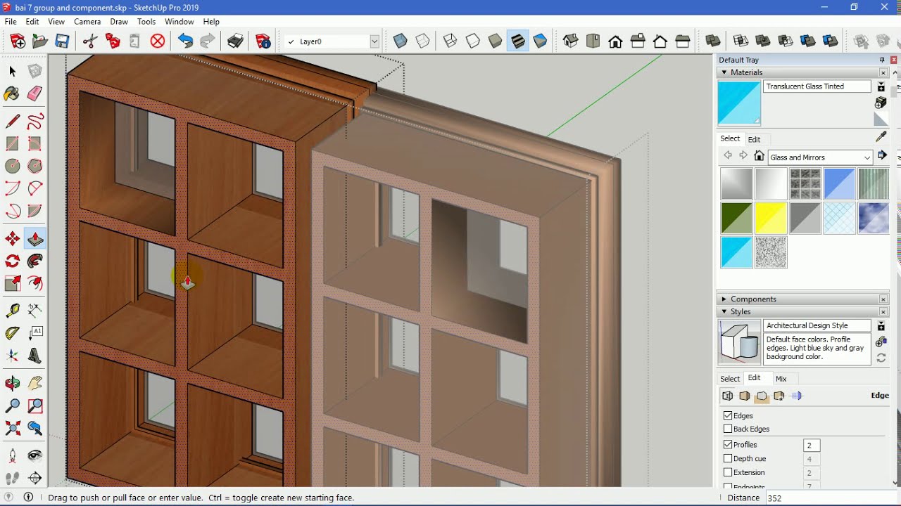Học SketchUP Pro 2019 - Bài 7: Groups and Components in SketchUP - YouTube