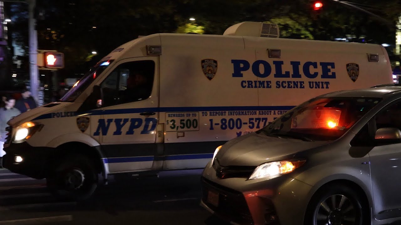 NYPD Police Crime Scene Unit Van Car 7054(16) Responding - YouTube