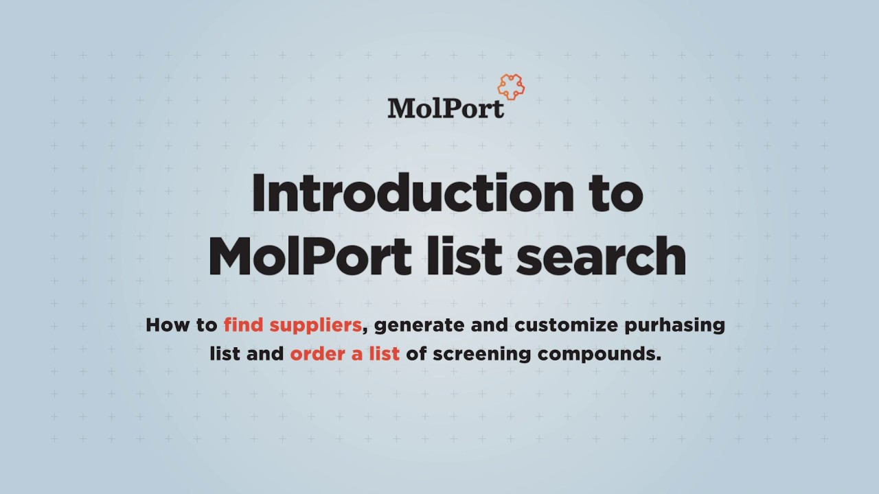 MolPort List Search Tutorial - YouTube