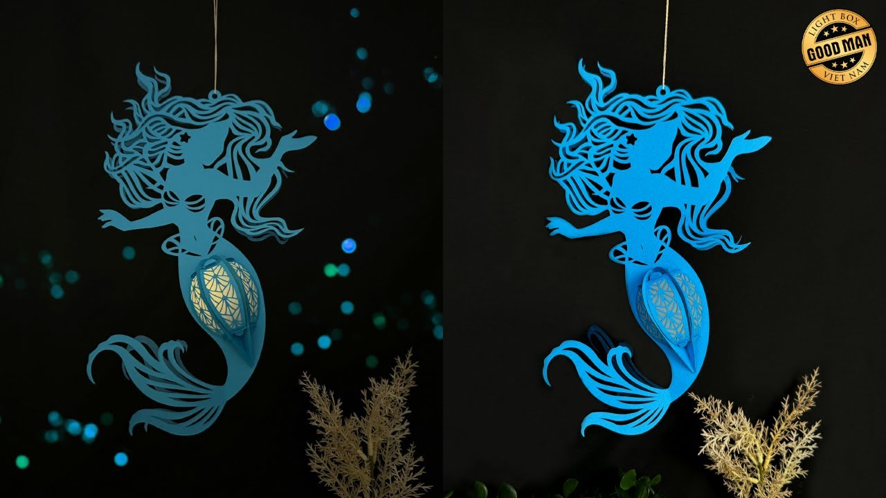 How To Make Paper Cut Lantern Mermaid - YouTube