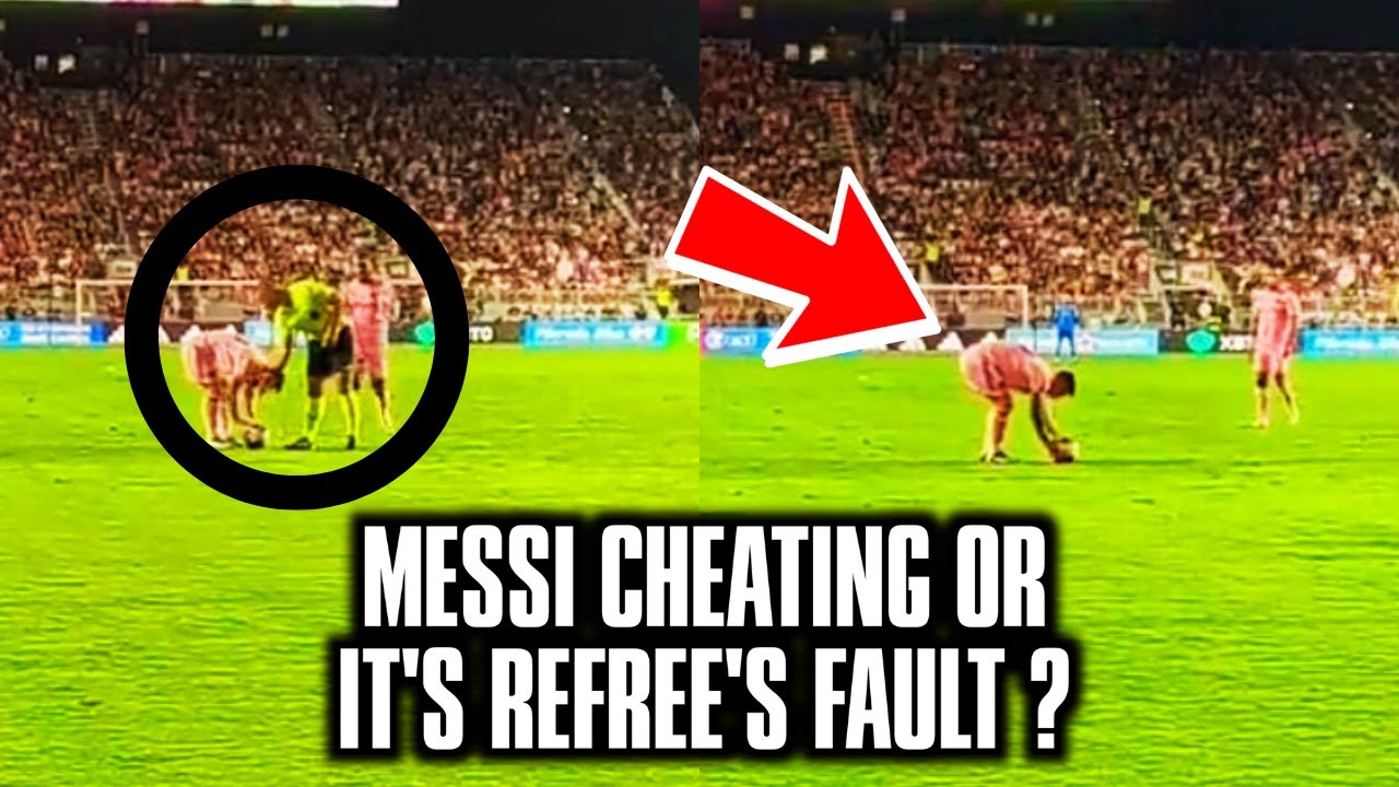 Leo Messi CHEATING in Free Kick vs Nashville ⁉️🤔 - YouTube