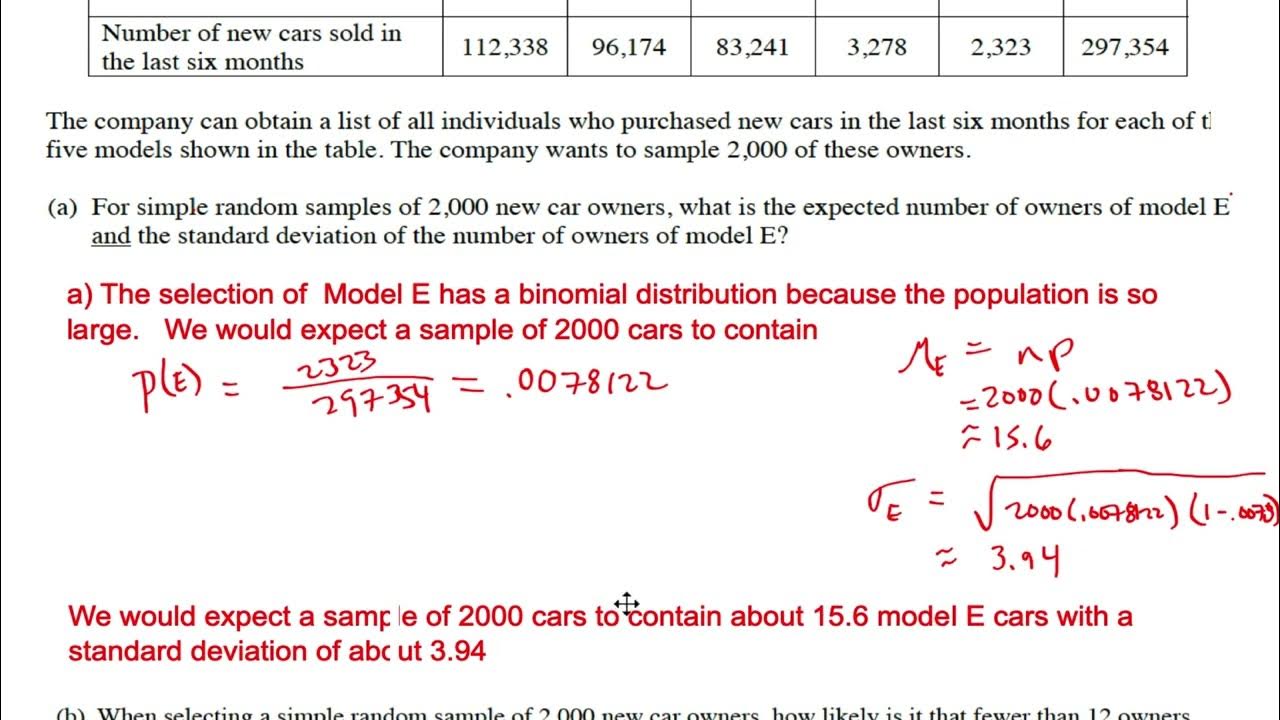 AP STATS FRQ 2010 #4 Walkthrough Binomial Distributions - YouTube