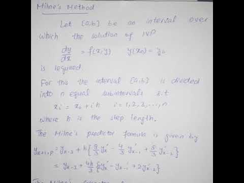 Milne's Method (Numerical Methods) - YouTube