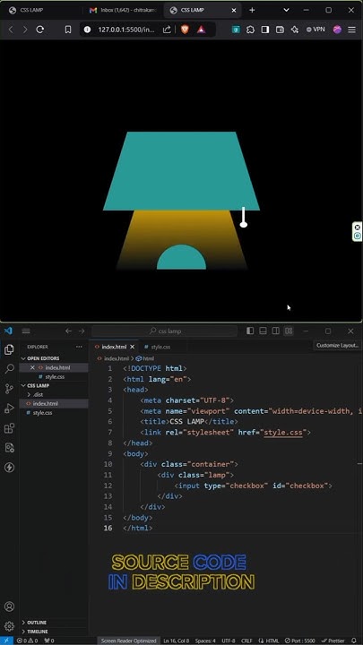 #shorts #viral CSS LAMP 💡| MUST WATCH !!! 😱😱 - YouTube