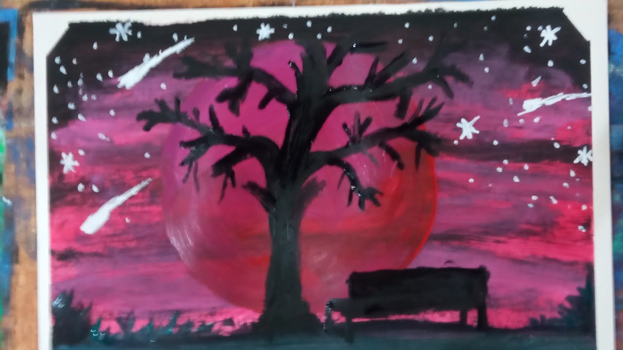 Blood moon painting easy step by step // EP NO 29 - YouTube