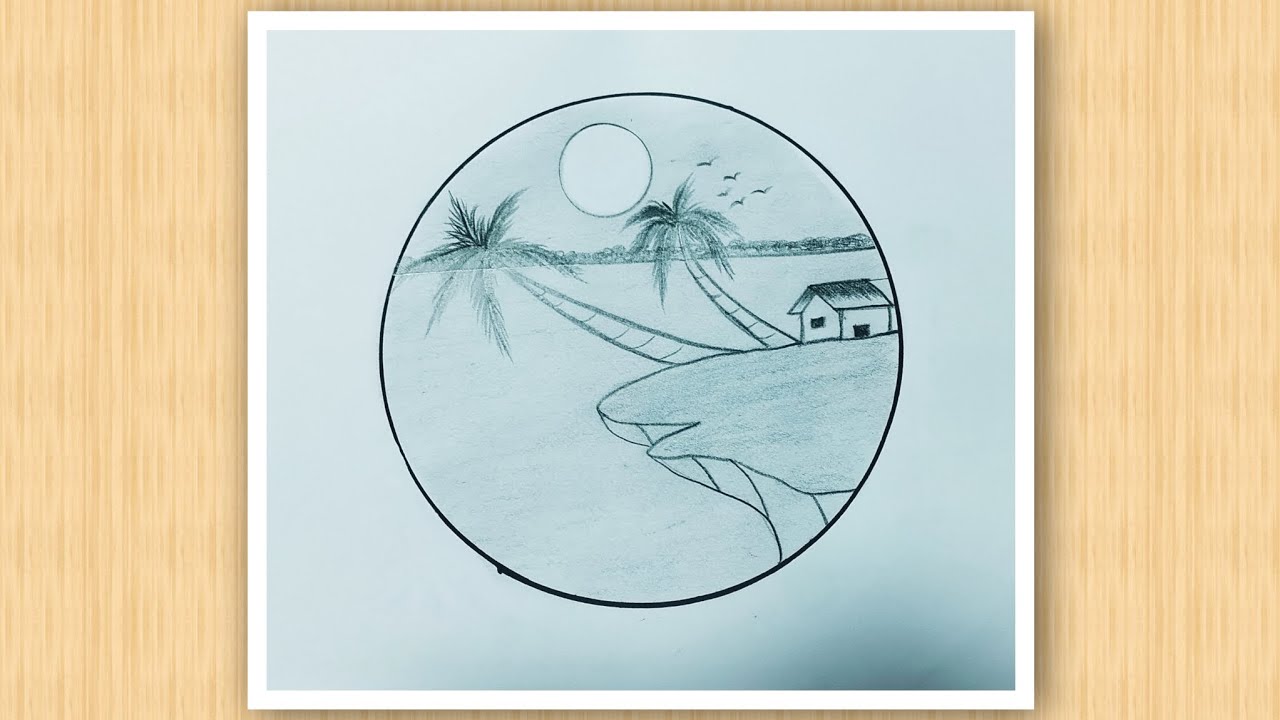 Nature drawing easy and beautiful with pencil //How to draw nature ...