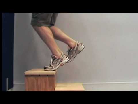 Eccentric calf muscle exercises for Achilles tendinopathy Part 4.m4v - YouTube