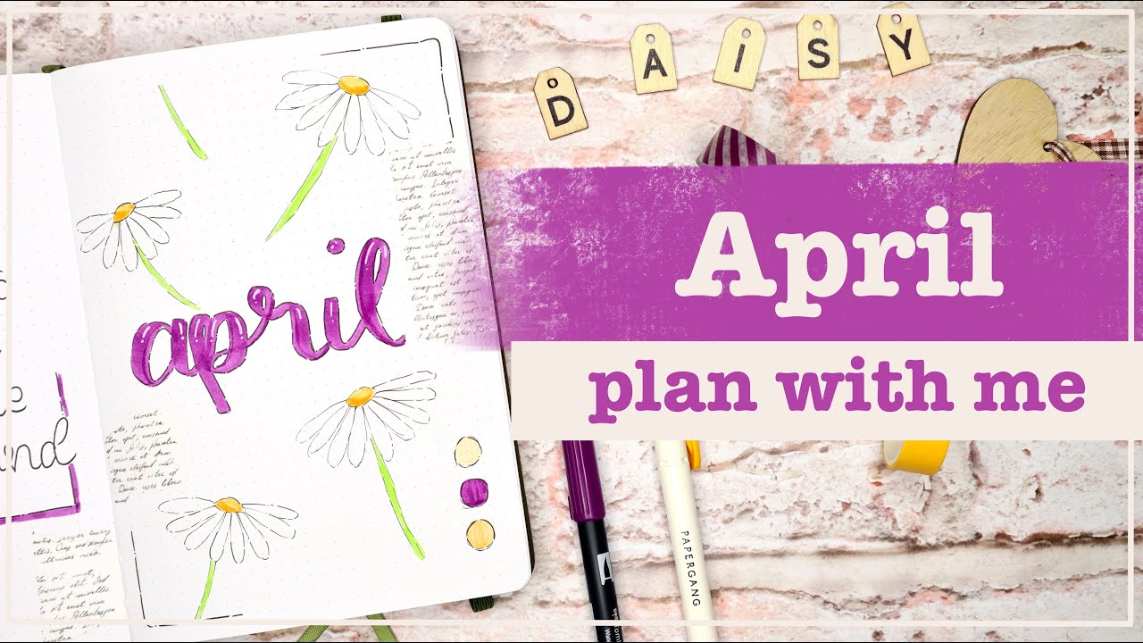 April 2023 | Bullet Journal Set Up | Plan With Me - Daisy Theme - YouTube