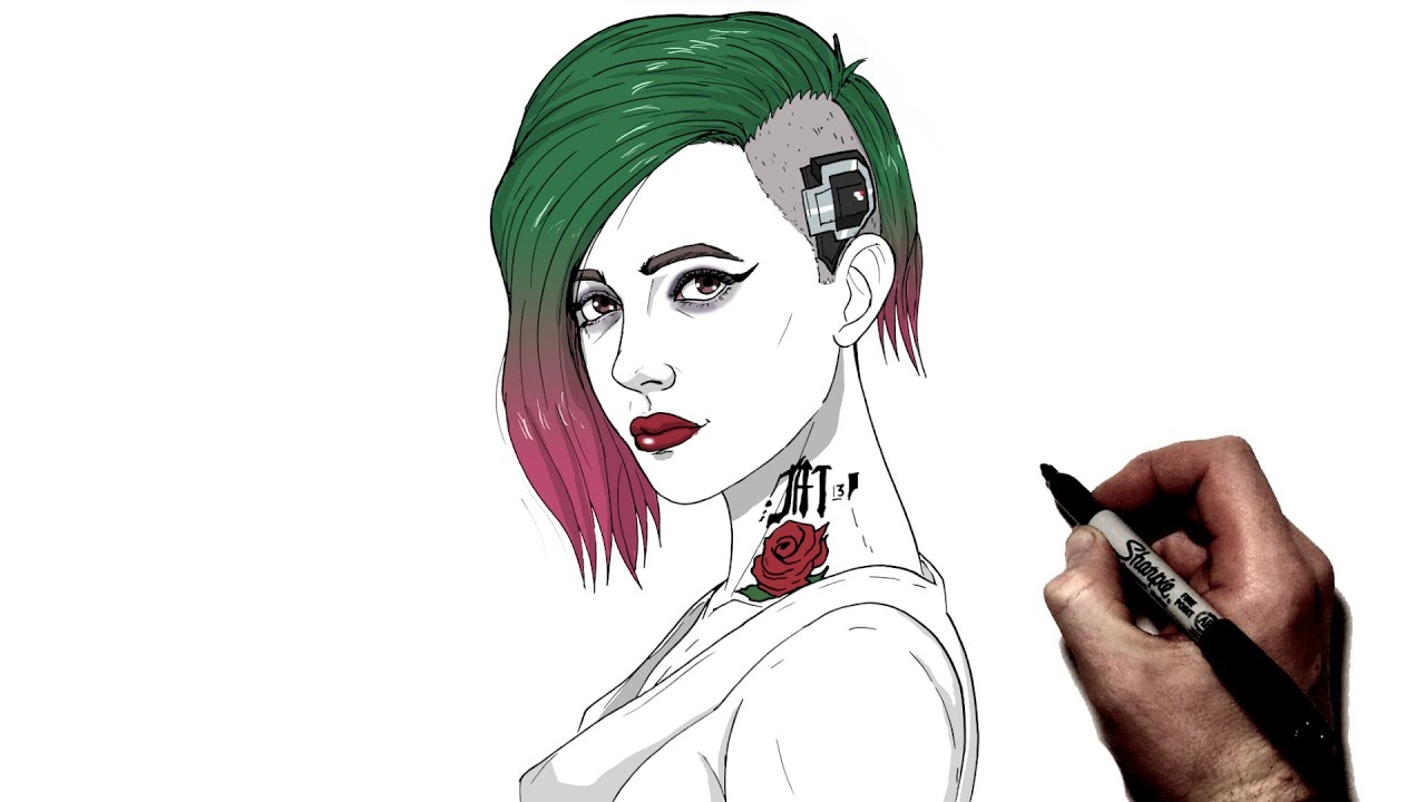 How to Draw Judy Alvarez | Step By Step | Cyberpunk - YouTube