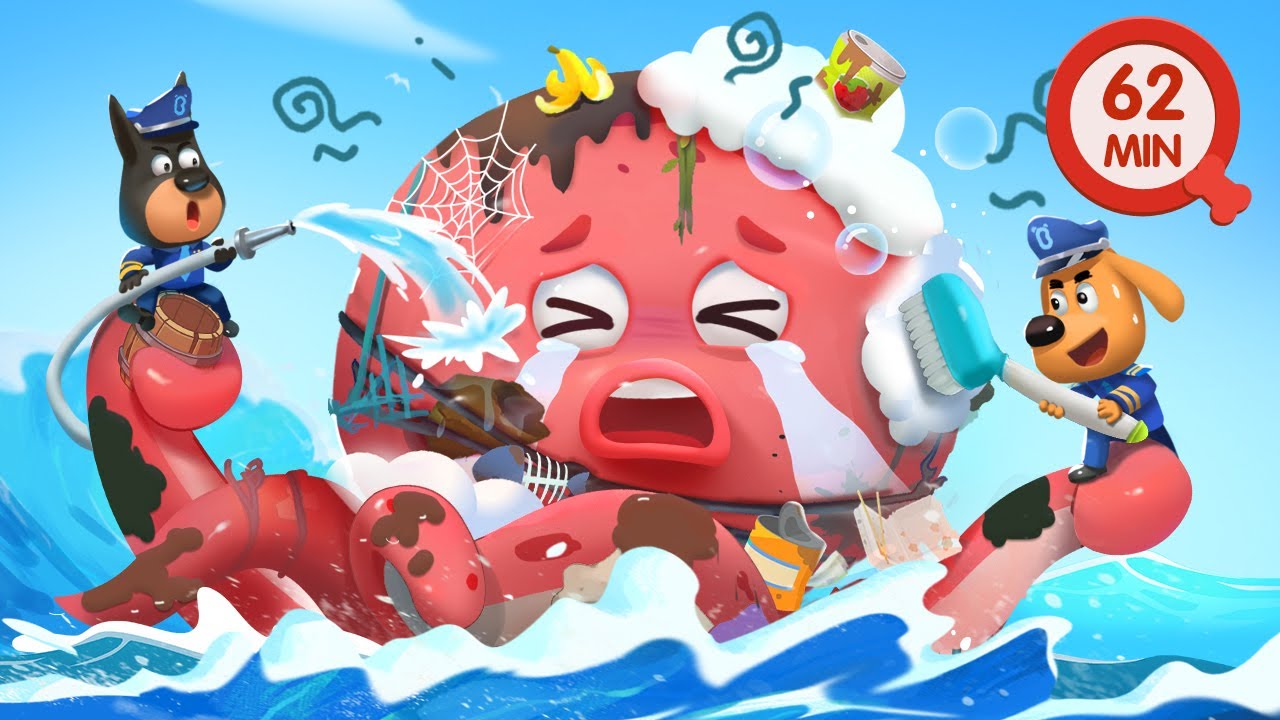 Police Save the Giant Octopus | Protect the Environment | Kids Cartoon ...
