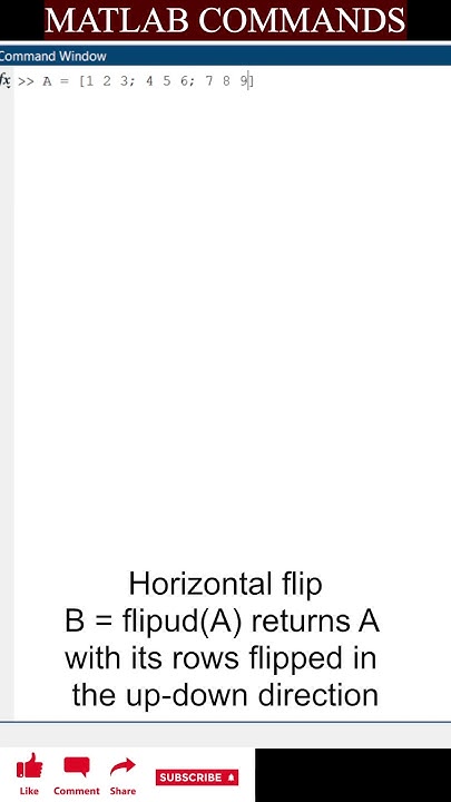 #Shorts #matlabtutorials - Matrix Operations - Horizontal Flip #command #operators - YouTube