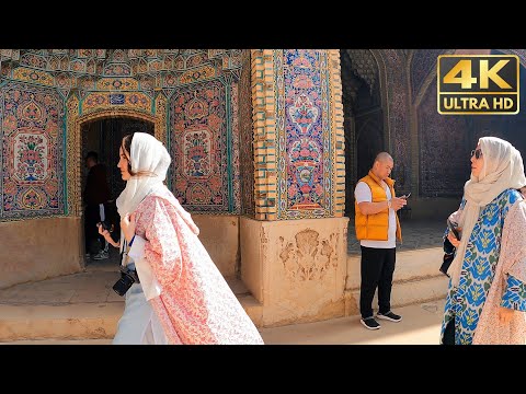 IRAN,SHIRAZ,Nasir al-Mulk Mosque|Pink Mosque 2023 |4K