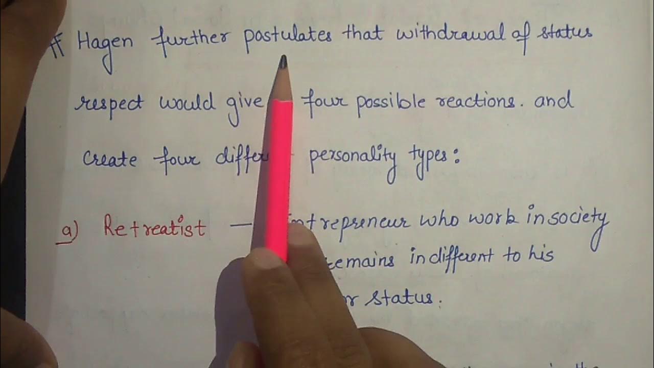 Theory of Social Change Hagen s theory entrepreneurship - YouTube