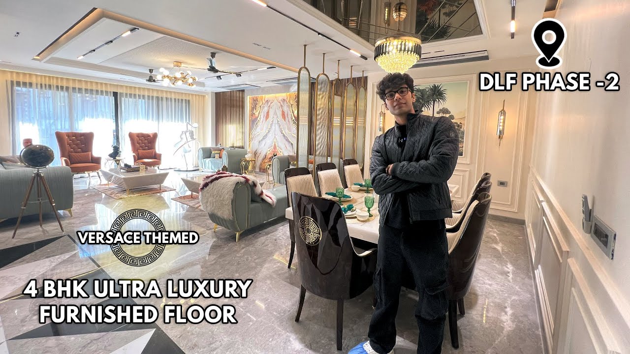 Fully Furnished VERSACE Themed Floor For Sale In DLF Phase 2 - YouTube