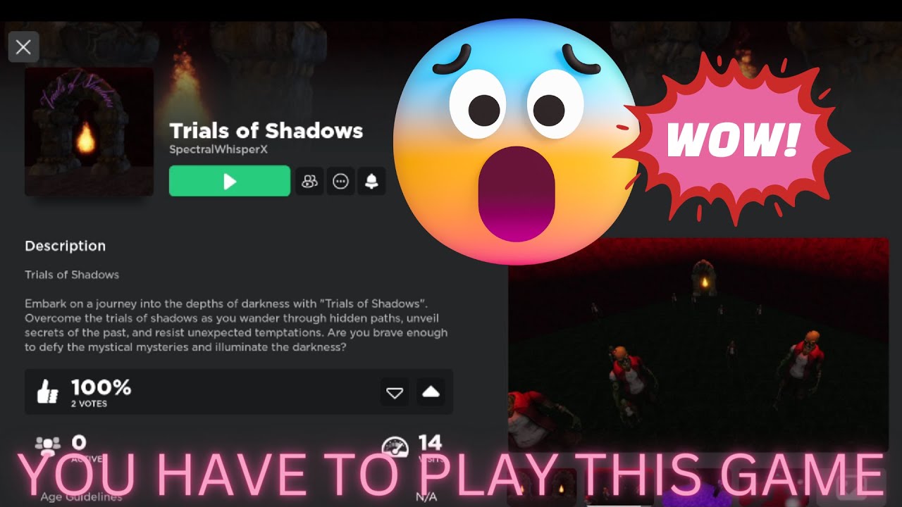 PLAY THIS NEW ROBLOX GAME!! Trials of Shadows - YouTube