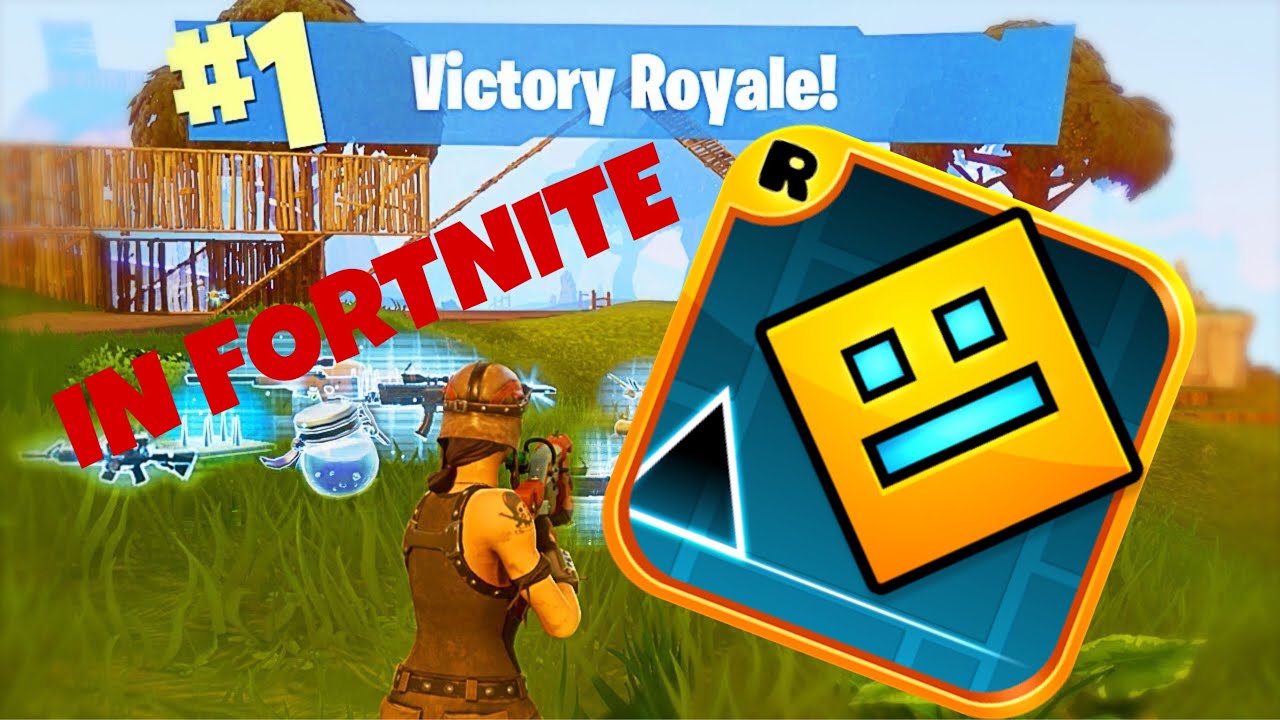 PLAYING FORTNITE IN GEOMETRY DASH - YouTube