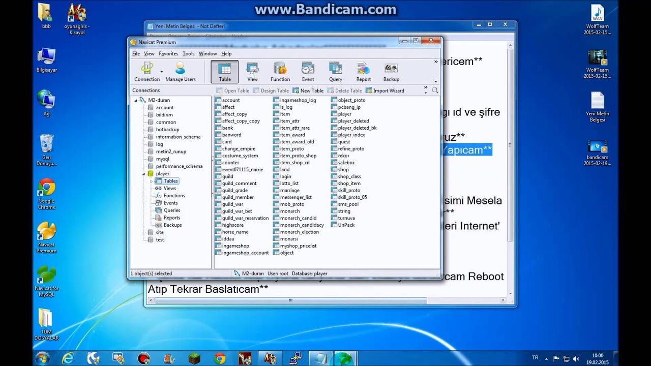 Metin2-Navicat Üzerinden Gm Yapımı - YouTube